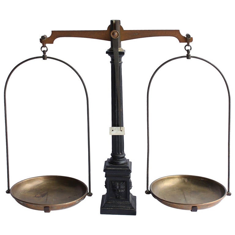 Antique Cast Iron and Brass Grocery Store Scale at 1stDibs