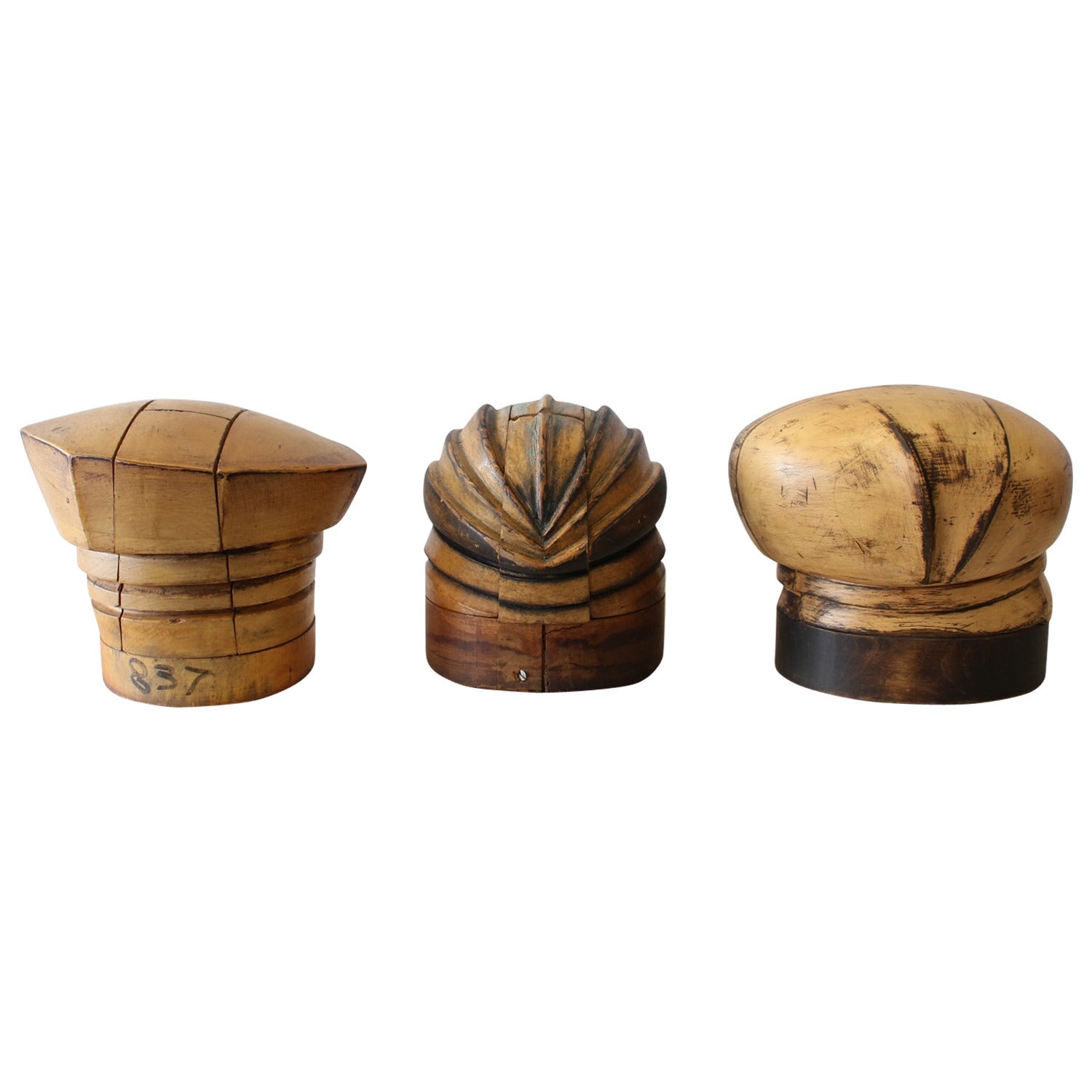 Antique American Wood Hat Forms at 1stDibs