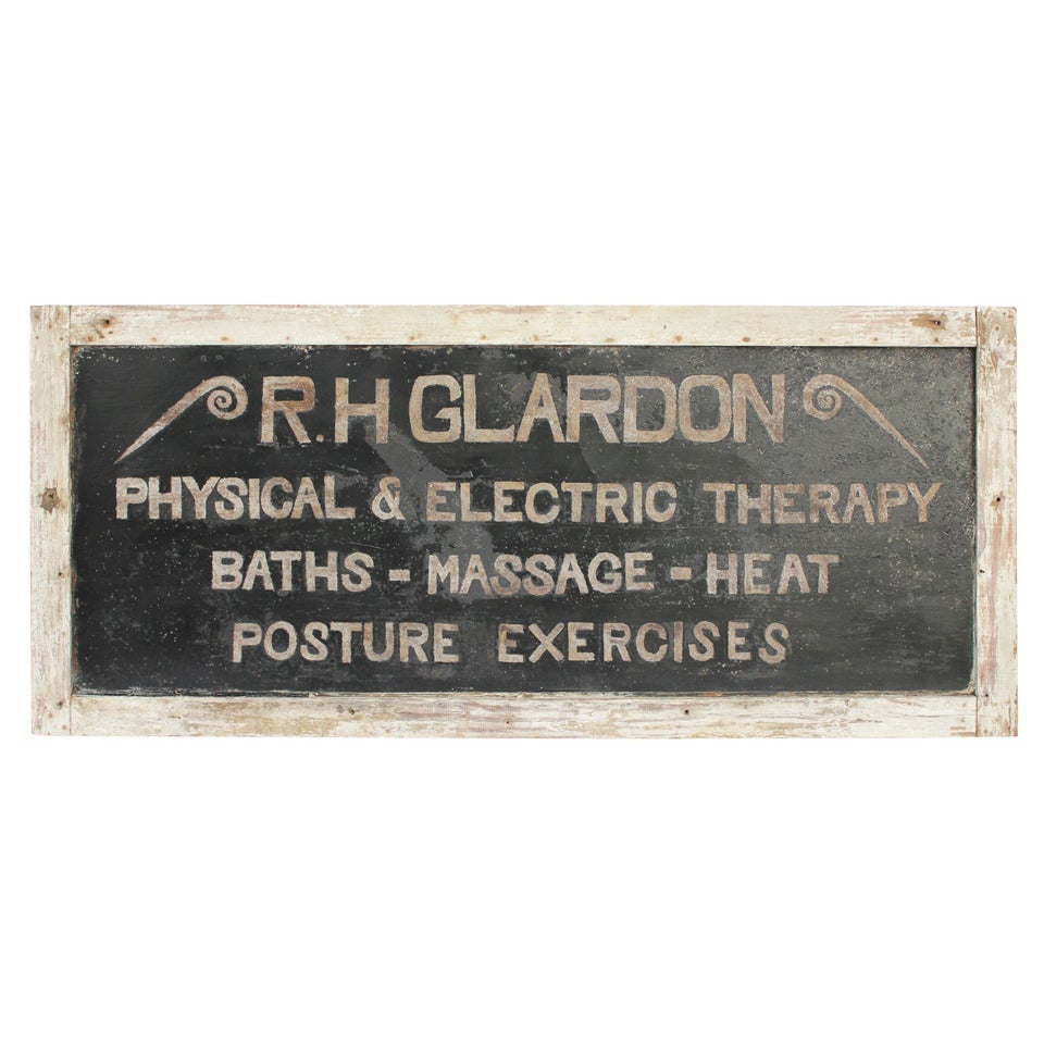Antique Tin Sign, "Physical and Electric Therapy" For Sale at 1stDibs