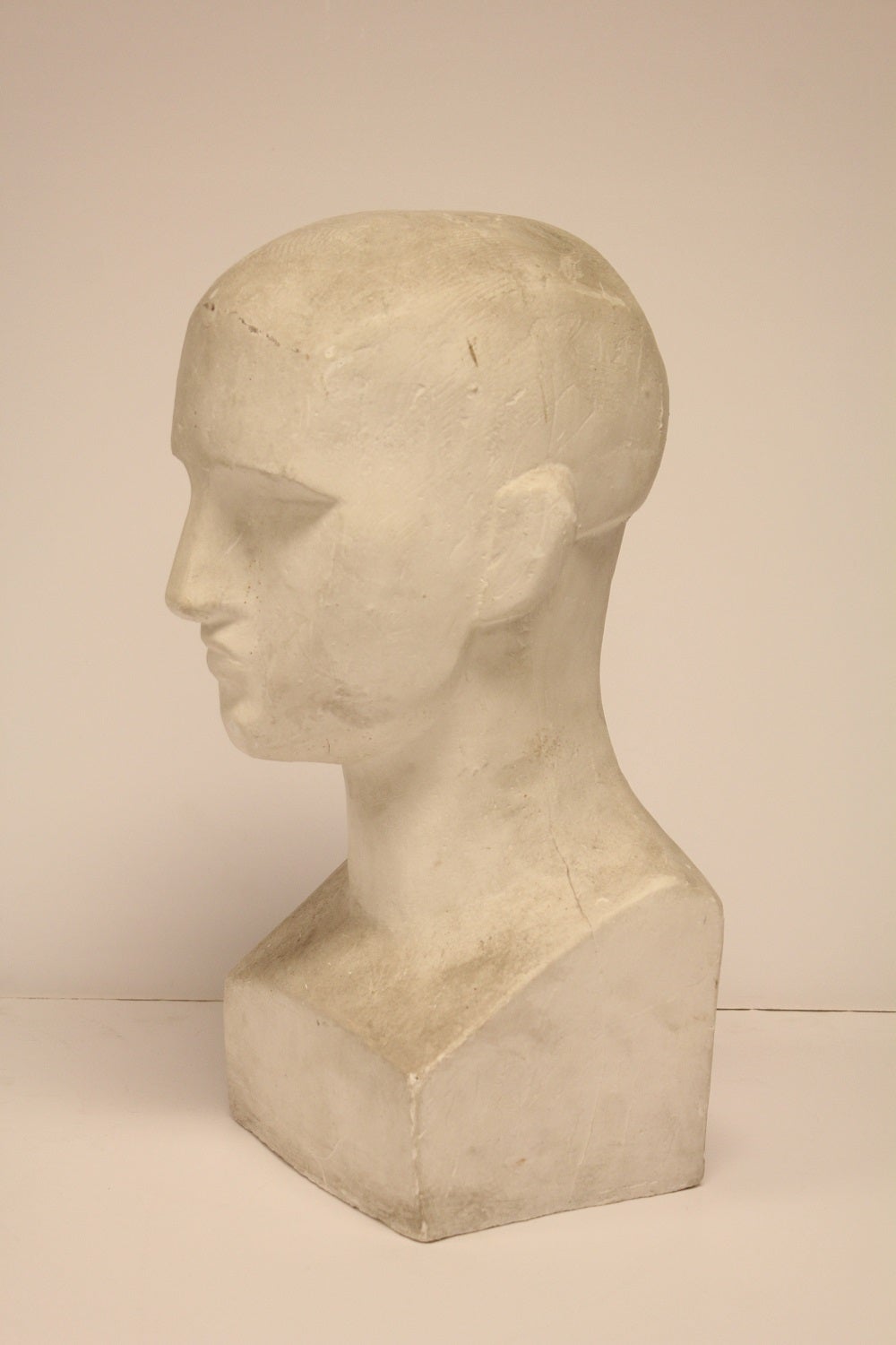 Vintage Art School Plaster Male Head at 1stDibs
