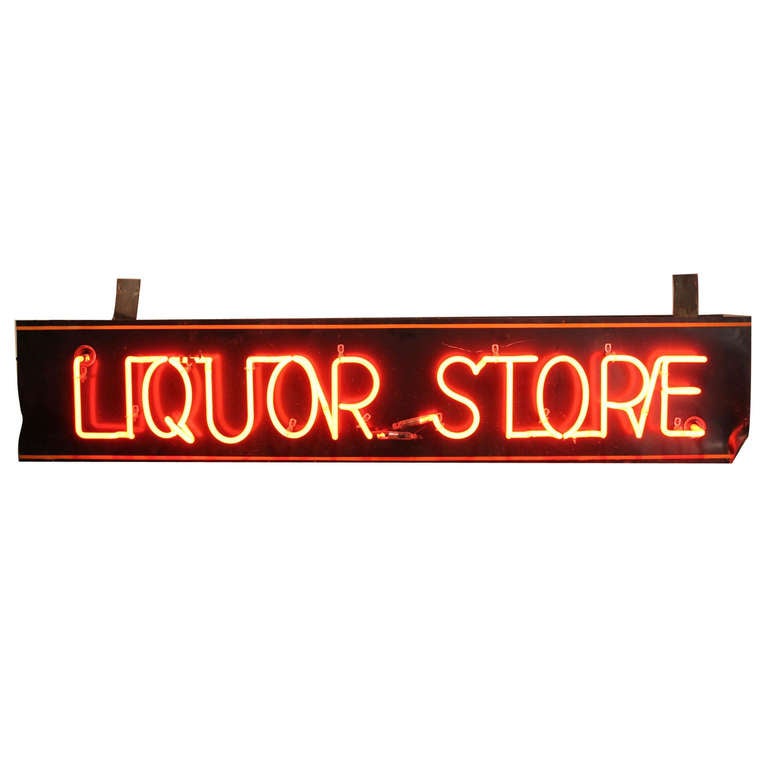 1950's Neon Sign Liquor Store at 1stDibs | liquor store neon signs ...