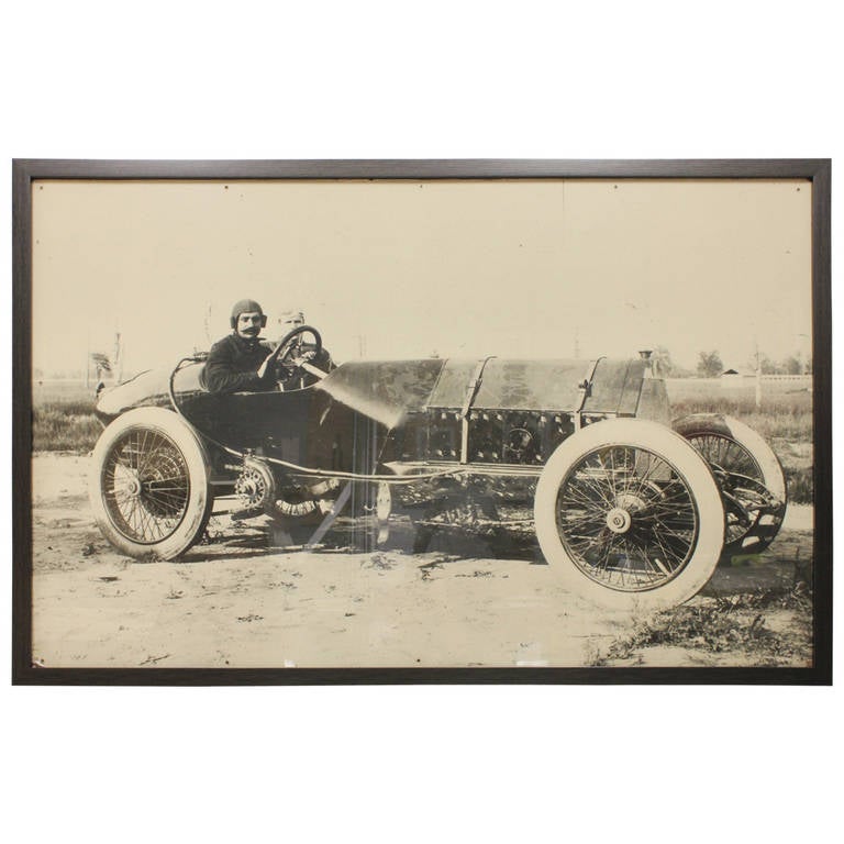 Antique Over Sized Poster of the 1900s Indianapolis 500 Race Car at 1stDibs