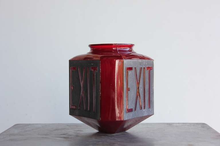 American Art Deco Three Sided Exit Globe at 1stDibs