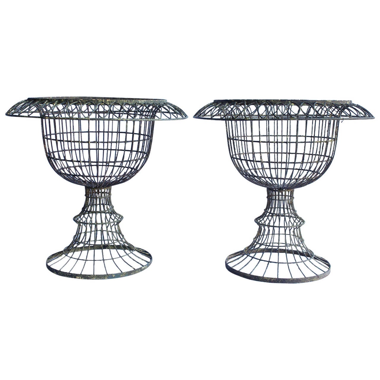 Tall Antique French Wire Urns at 1stDibs