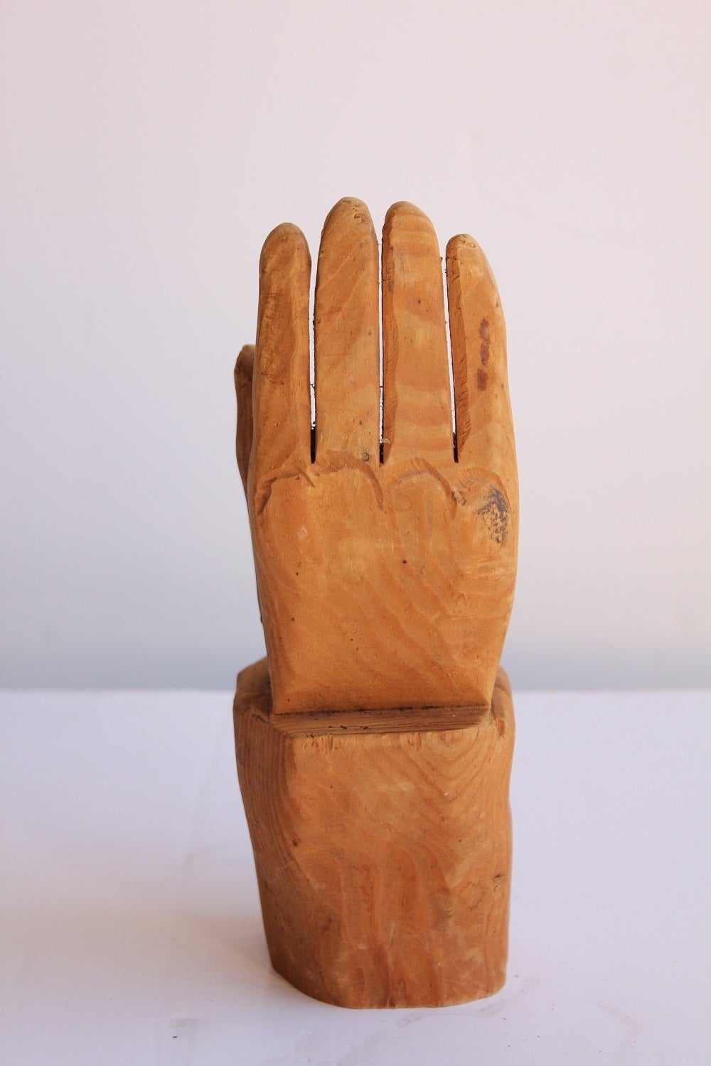 Antique Folk Art Hand-Carved Wood Hand For Sale at 1stDibs