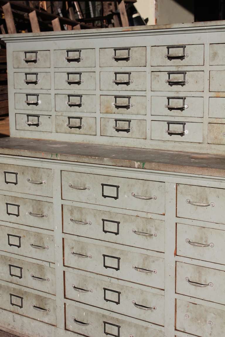 Large Industrial Wooden File Cabinet at 1stDibs