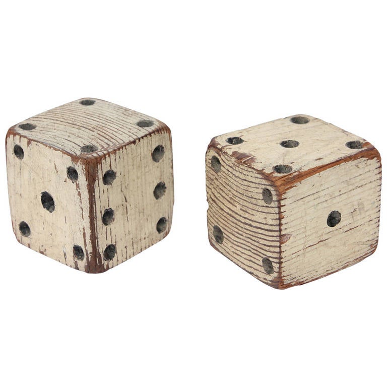 Antique Hand-Painted Carnival Dice at 1stDibs