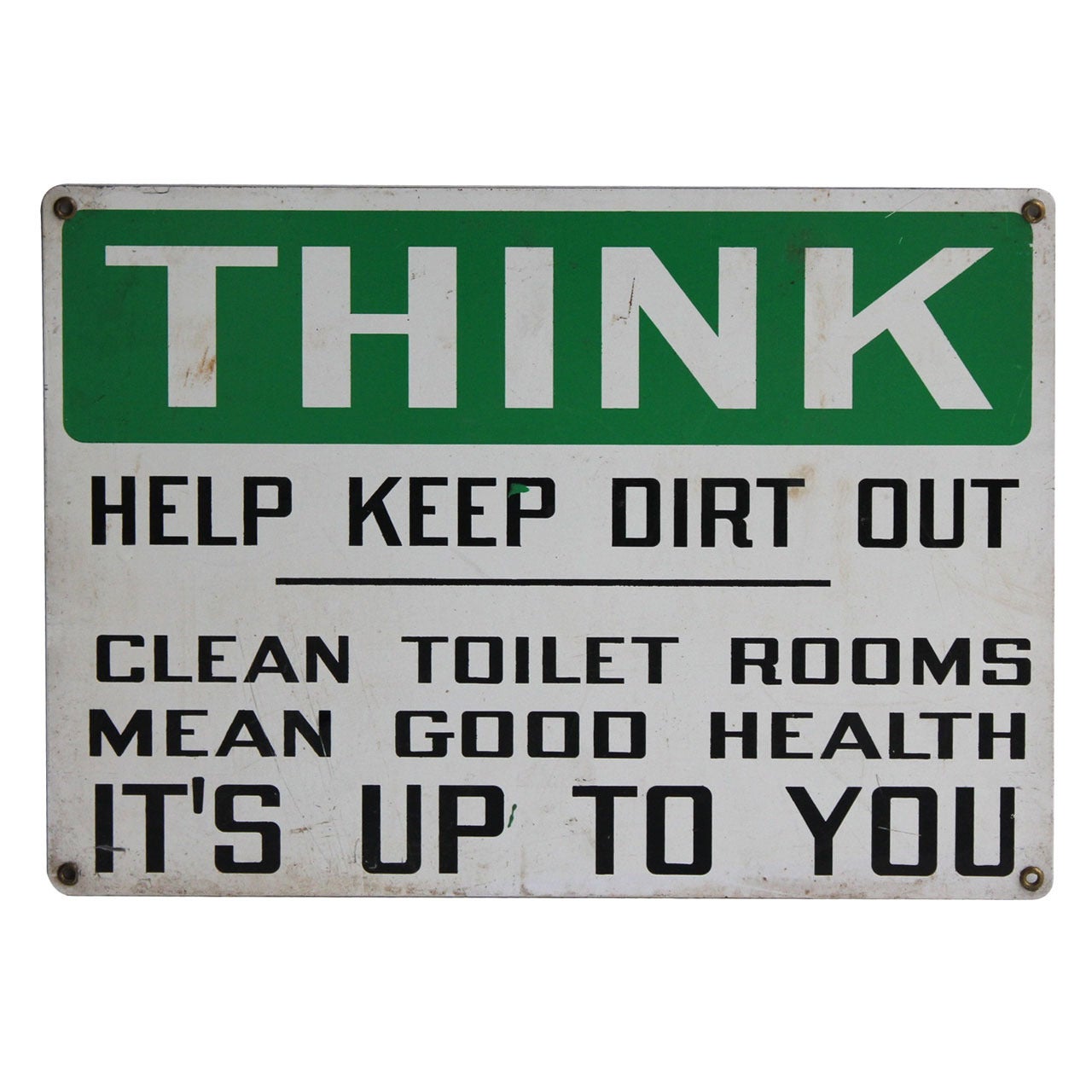 1940's Industrial " Keep Dirt Out " Factory Sign at 1stDibs