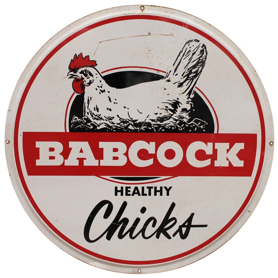 Vintage Healthy Chicks Sign at 1stDibs