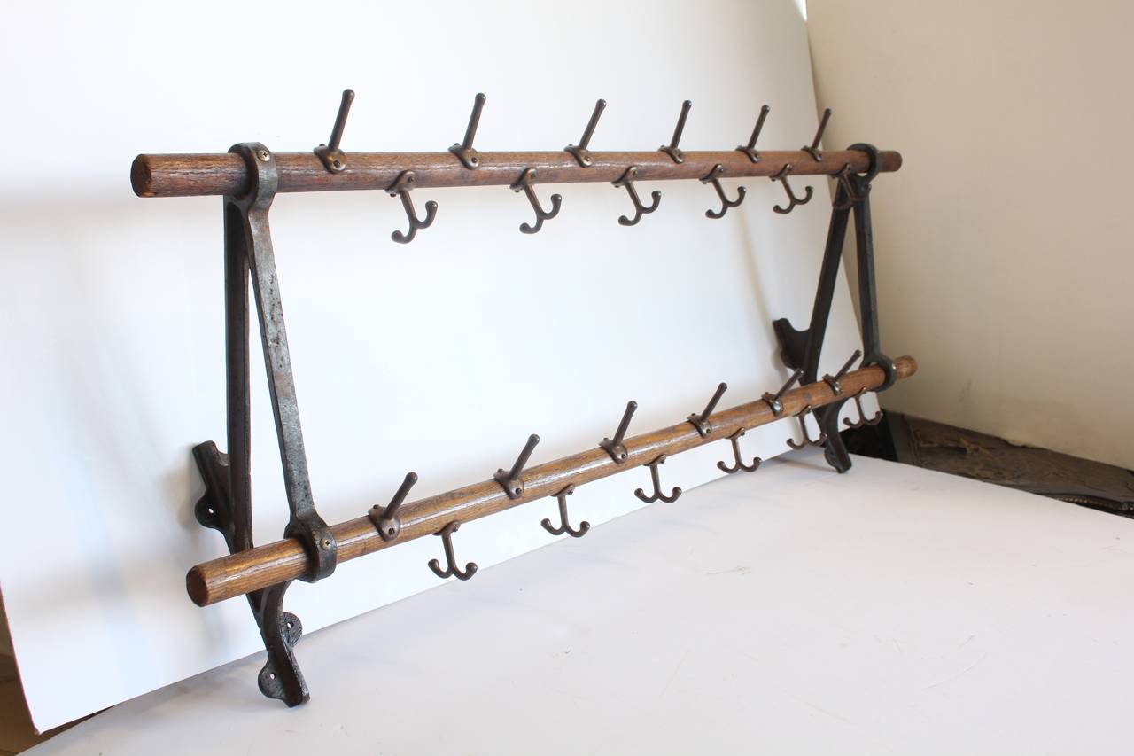 1920s Train Station Coat and Hat Rack at 1stDibs | train coat rack