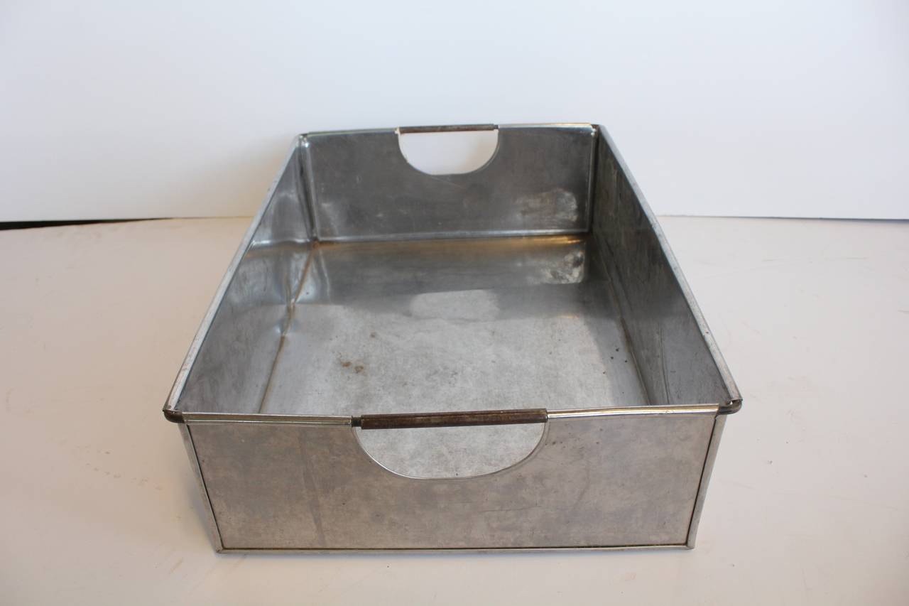 Vintage Industrial Metal Tray/Box, 3 available at 1stDibs