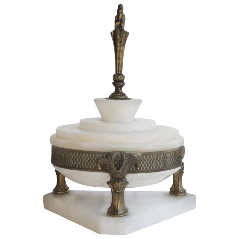 Antique Alabaster and Brass Box For Sale at 1stDibs | alabaster boxes ...