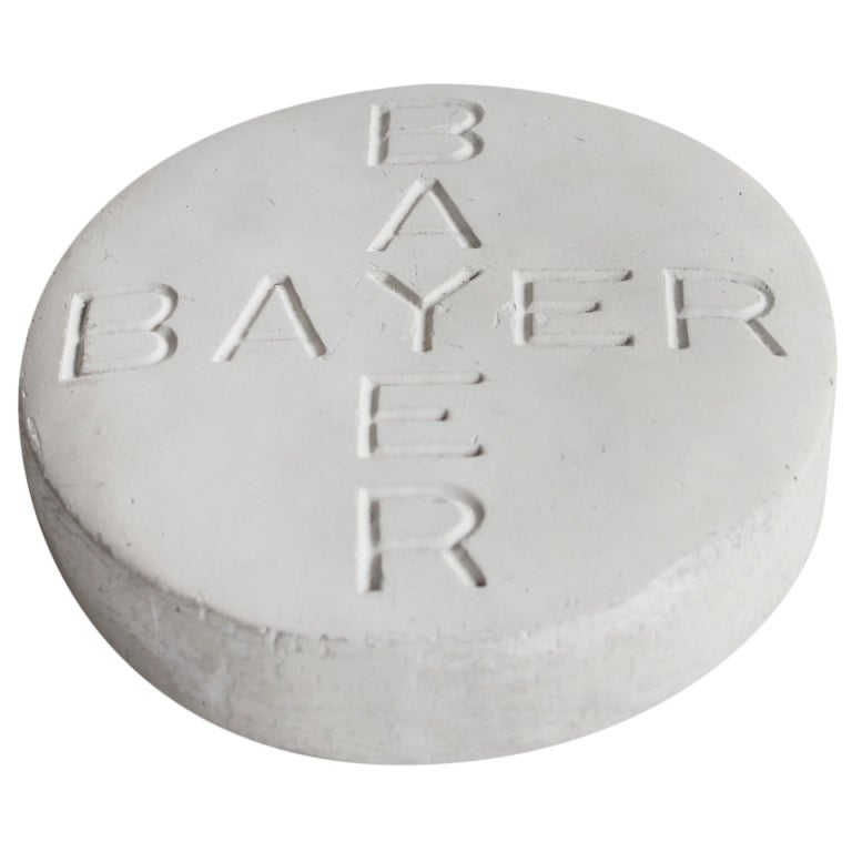 1950's Over Sized Bayer Pill Advertising Paperweight Sign at 1stDibs