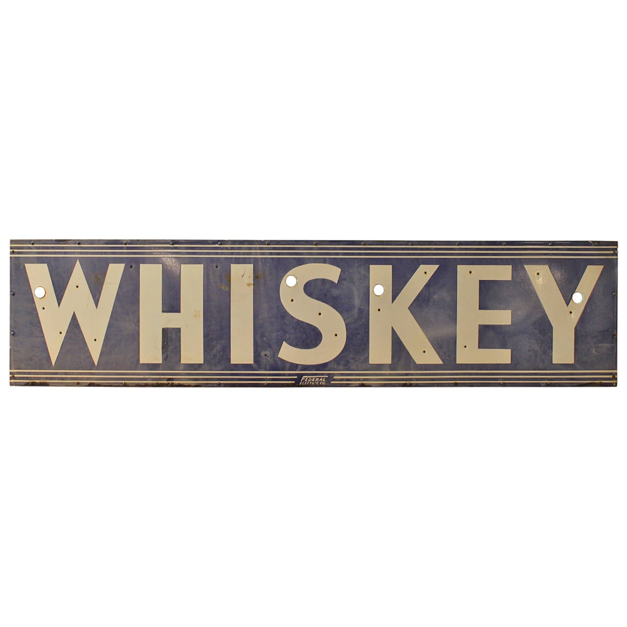 Large 1930s Enamel "Whiskey" Sign at 1stDibs