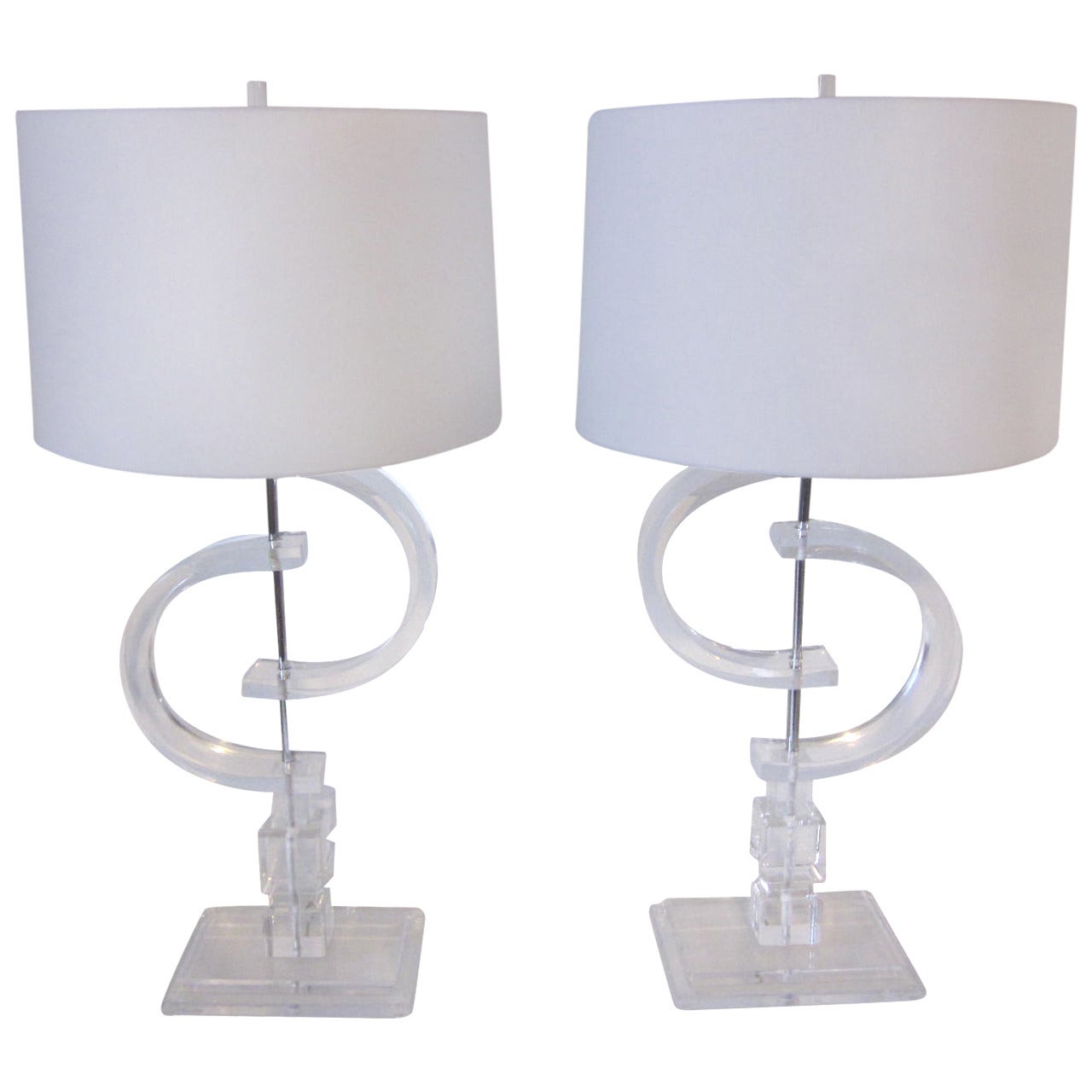 Dorothy Thorpe Lucite 'Pretzel' Lamp at 1stDibs