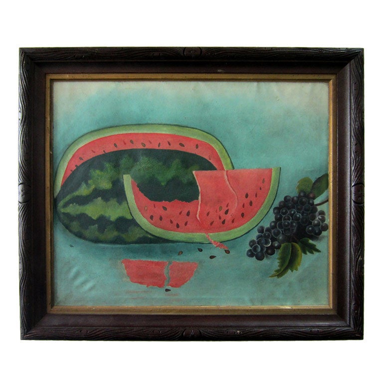 Watermelon Still Life Painting, Late 19th C For Sale at 1stDibs