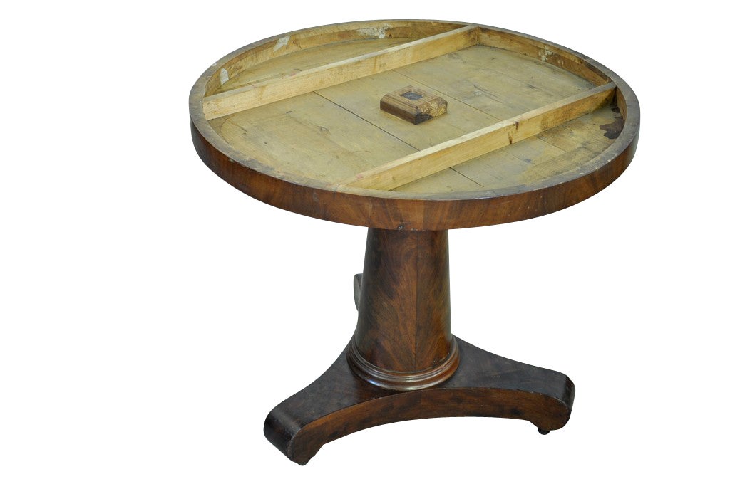 French Empire Period Round Table "Gueridon" in Mahogany and Marble at ...