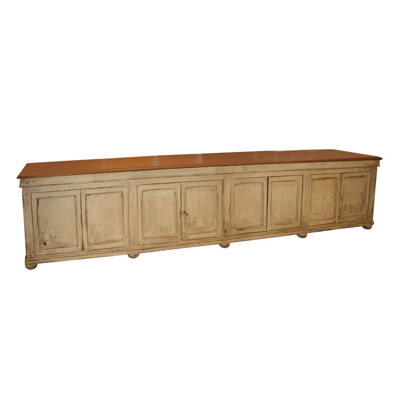 Mid 19th C. Exceptionally Large Spanish Counter in Painted Wood at 1stDibs