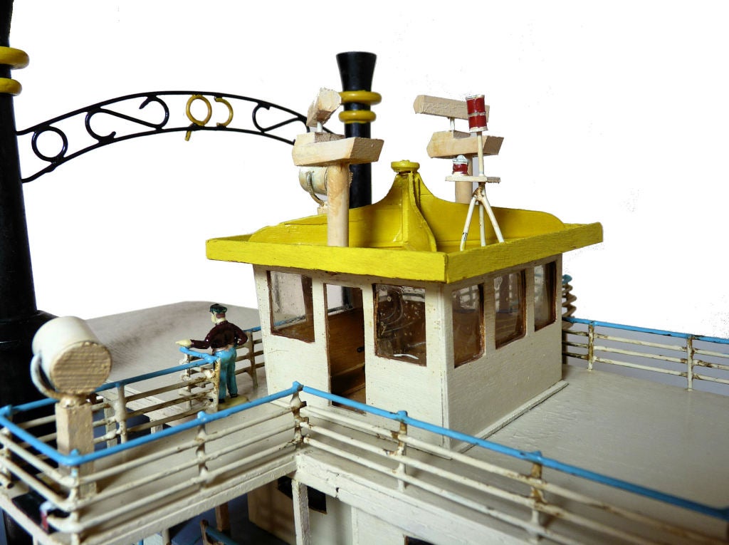 Vintage Creole Queen Paddle-wheel Nautical Toy Operating Model at ...