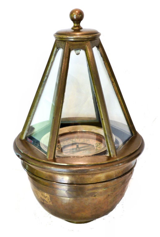 Antique American Nautical Skylight Binnacle Compass at 1stDibs