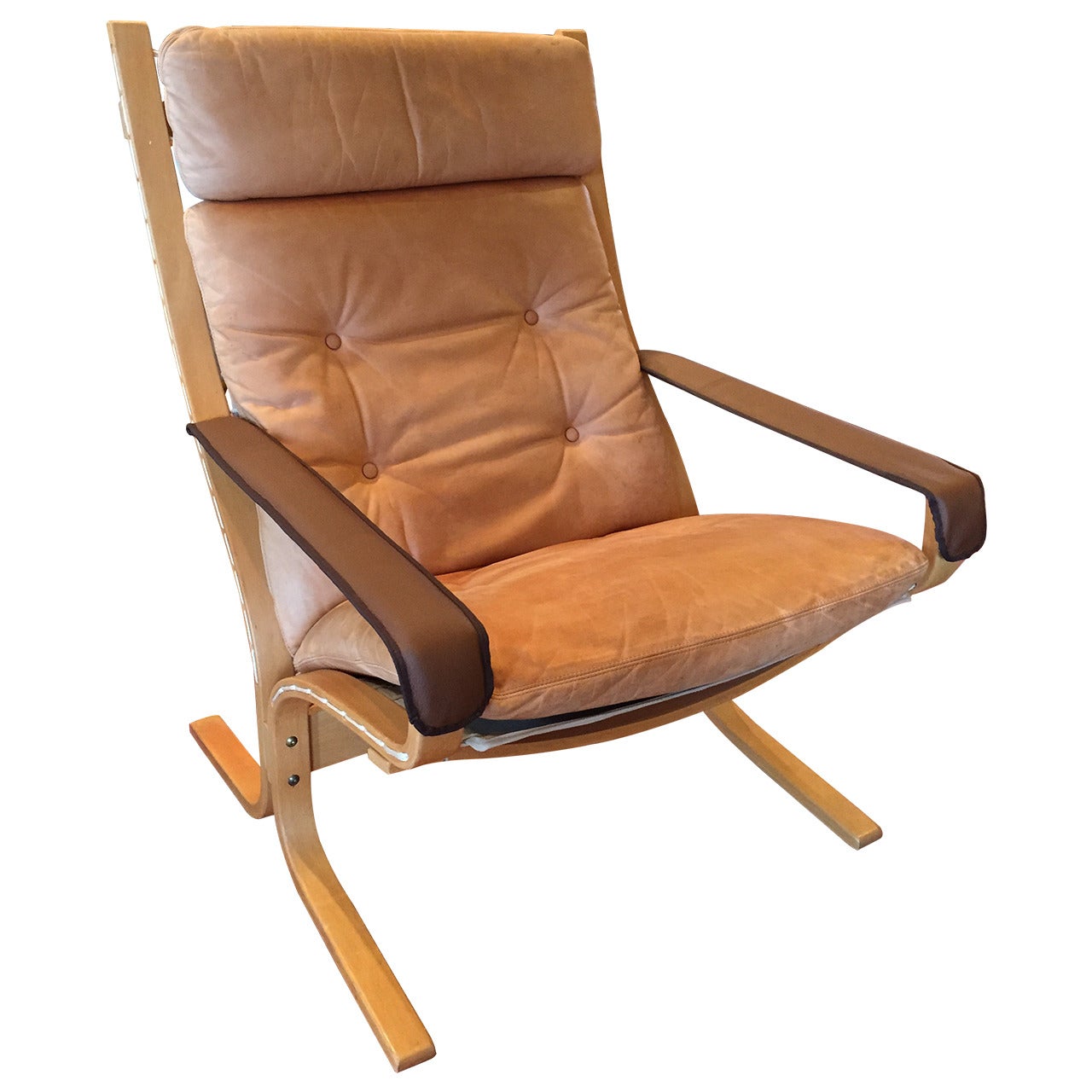 Ingmar Relling High Back Leather Siesta Chair at 1stDibs