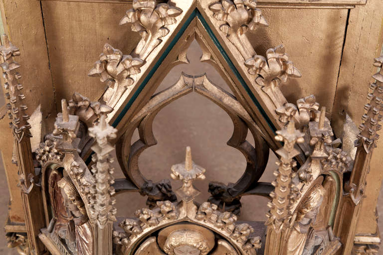 Antique French Gothic Carved Wood Shrine at 1stDibs | gothic shrine ...