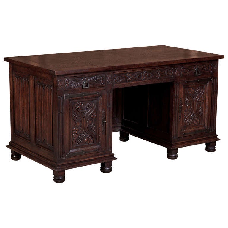 Vintage Rustic Gothic Desk at 1stDibs