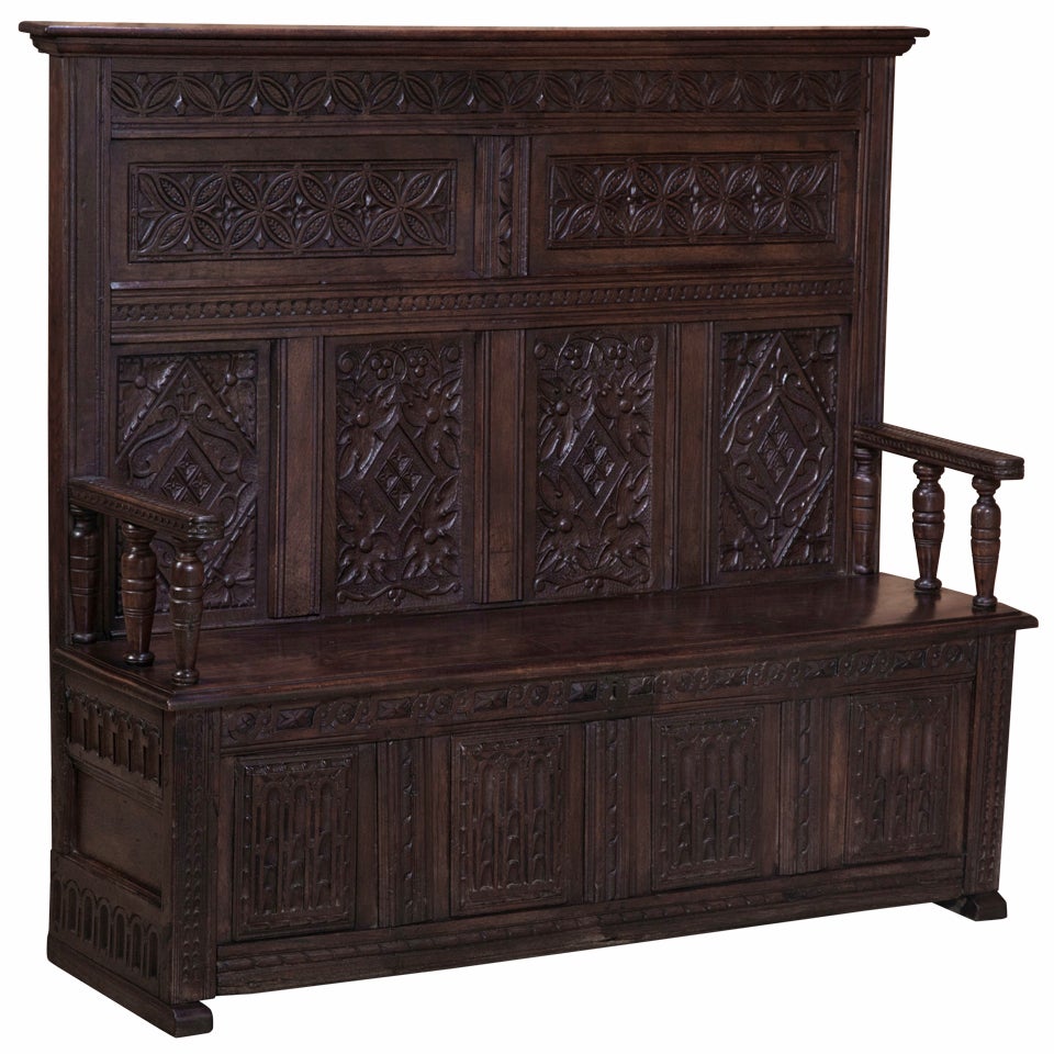 Antique English Hall Bench at 1stDibs