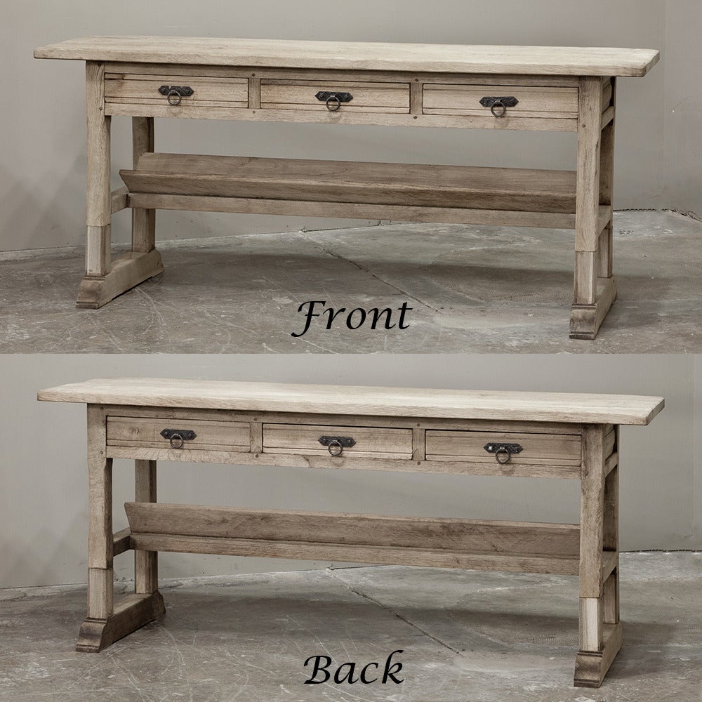 Antique Rustic Oak Library Table at 1stDibs | rustic library table