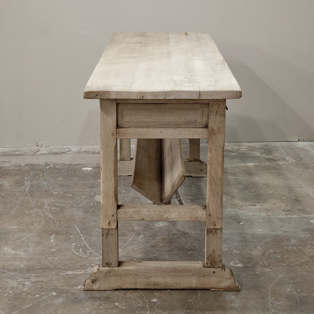Antique Rustic Oak Library Table at 1stDibs | rustic library table