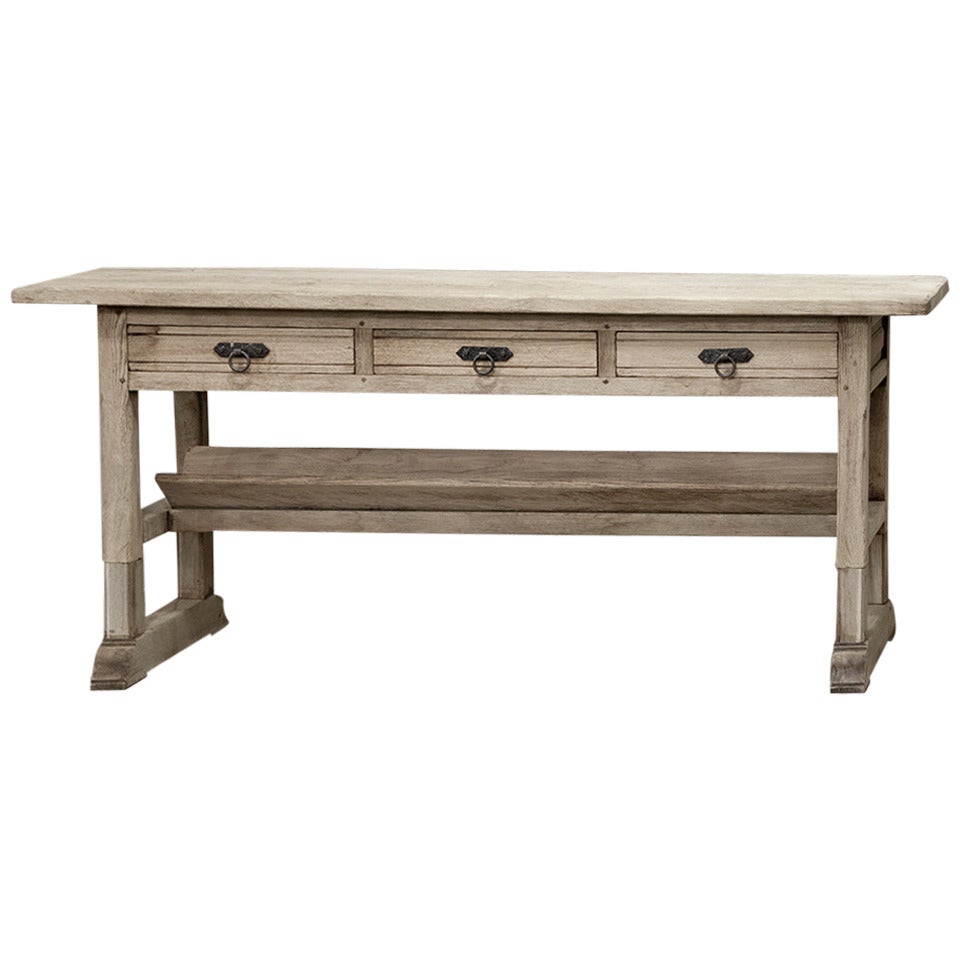 Antique Rustic Oak Library Table at 1stDibs | rustic library table