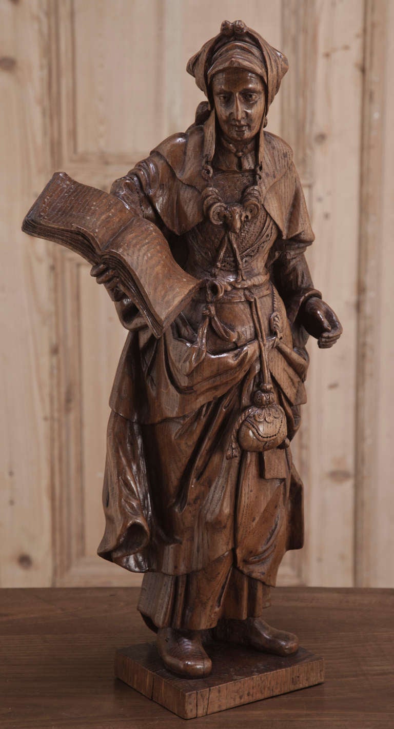 Antique Hand-Carved Statue of Nun at 1stdibs