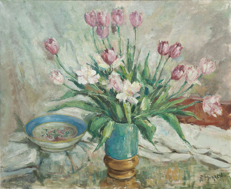 Framed Oil Painting on Canvas by Morren at 1stDibs