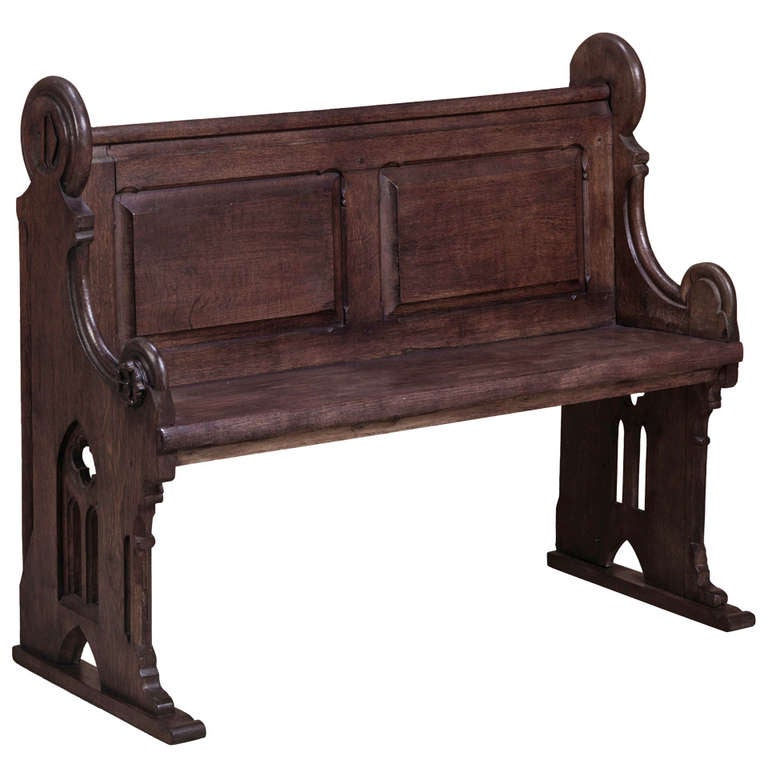 Antique French Gothic Church Pew at 1stDibs | gothic pew, gothic church ...