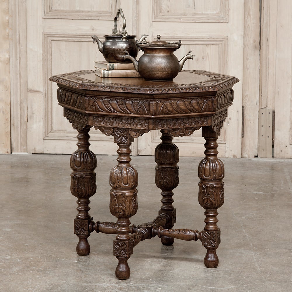 19th Century Renaissance Octagonal End Table at 1stDibs