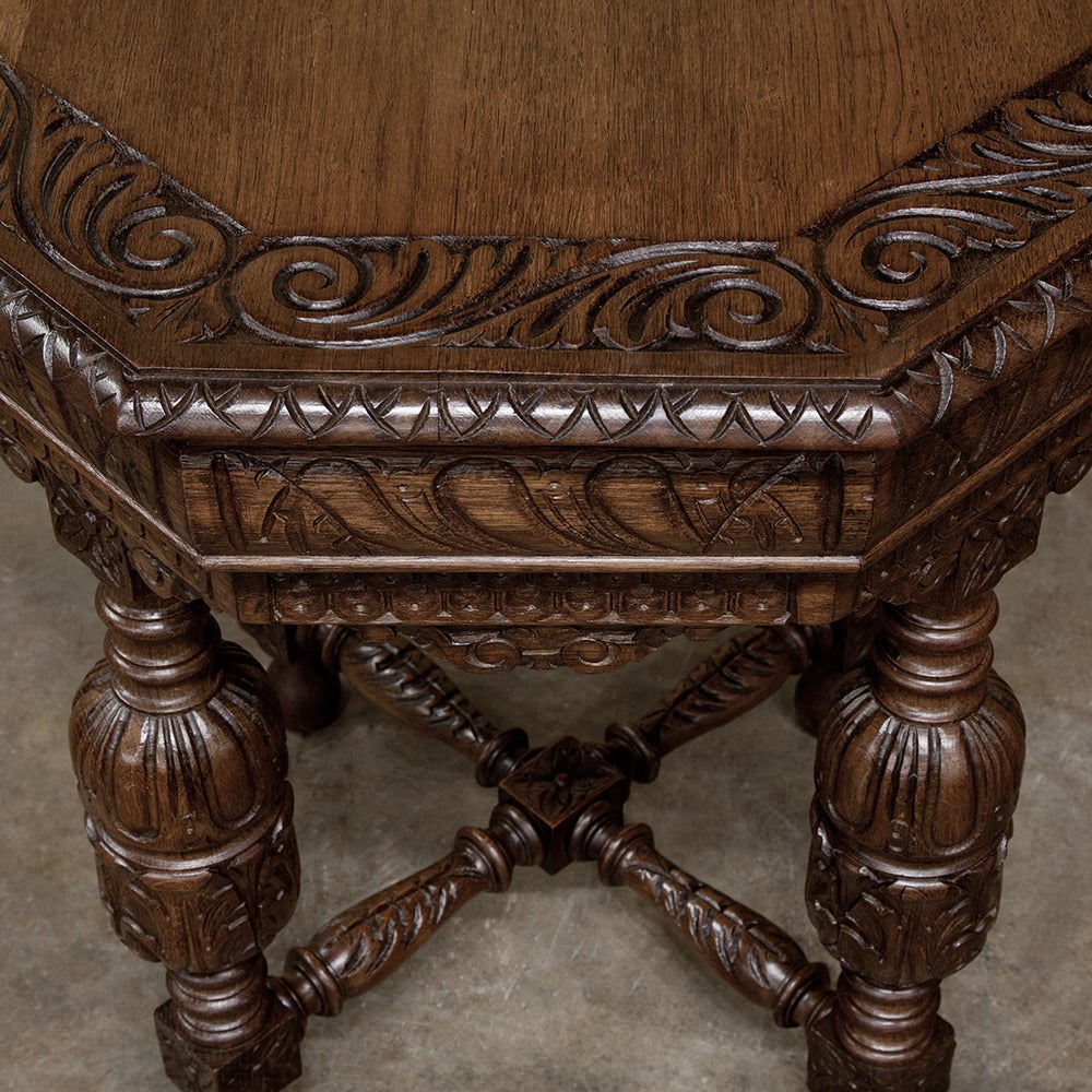 19th Century Renaissance Octagonal End Table at 1stDibs