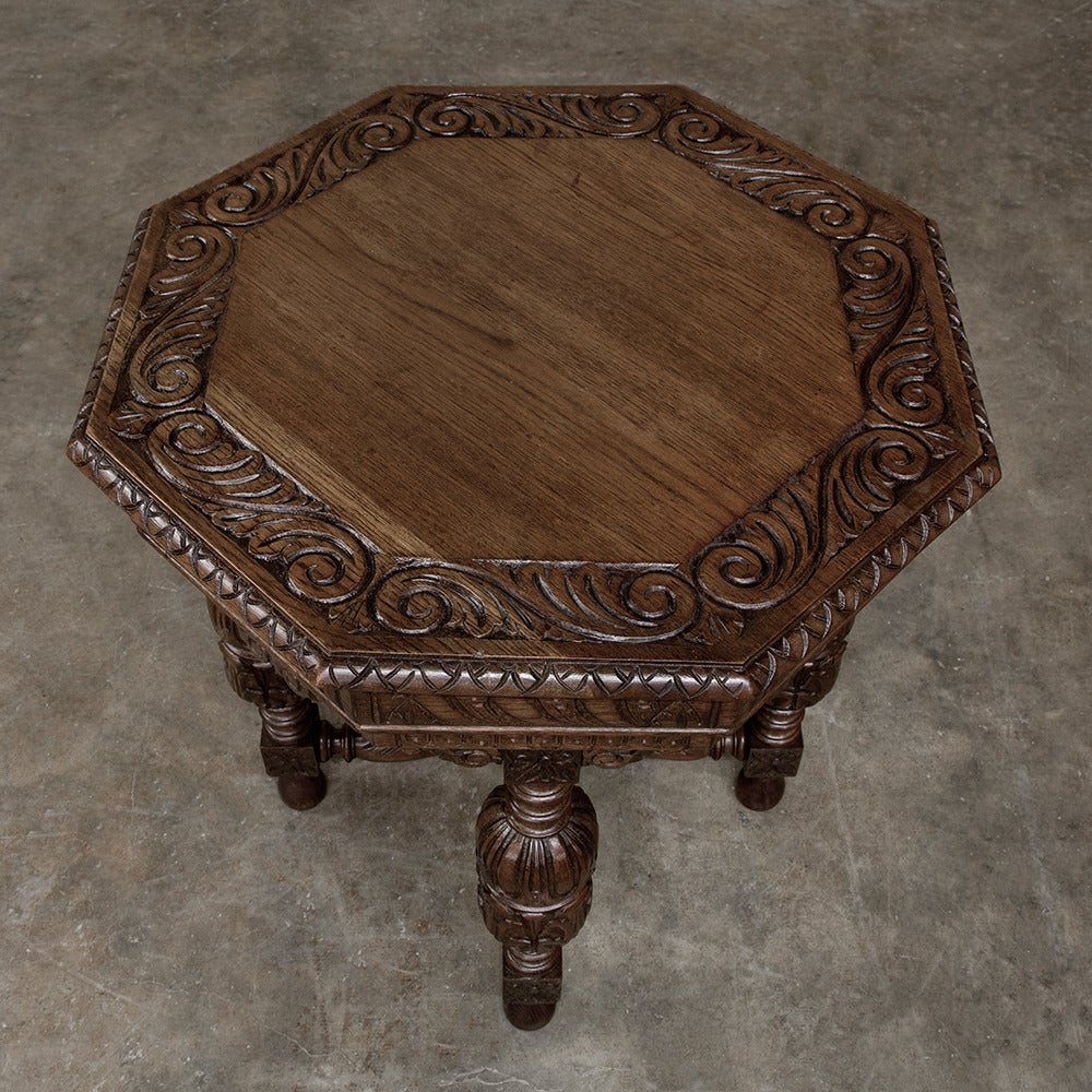 19th Century Renaissance Octagonal End Table at 1stDibs