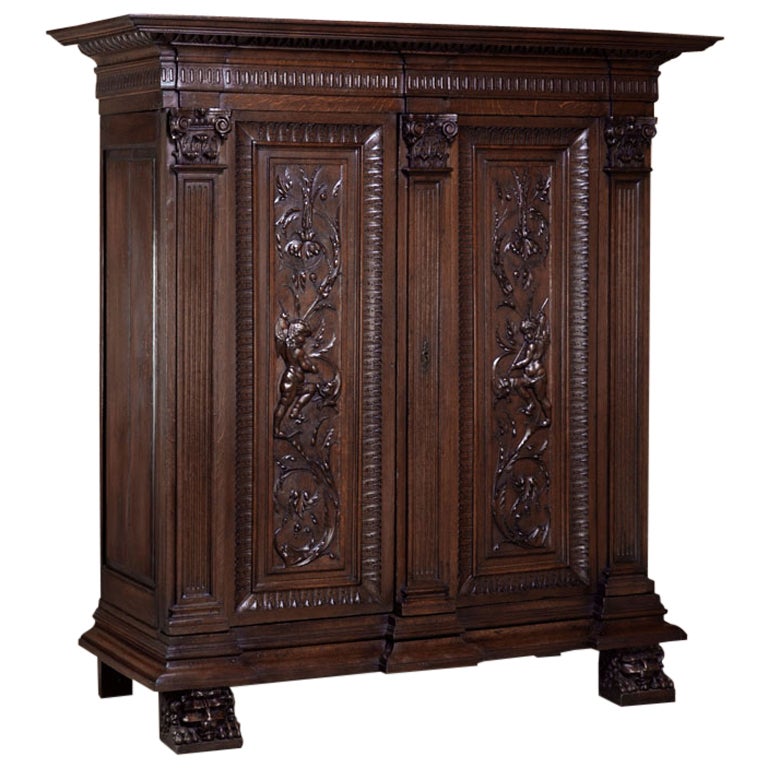 18th Century Dutch Renaissance Oak "Angel" Armoire at 1stDibs