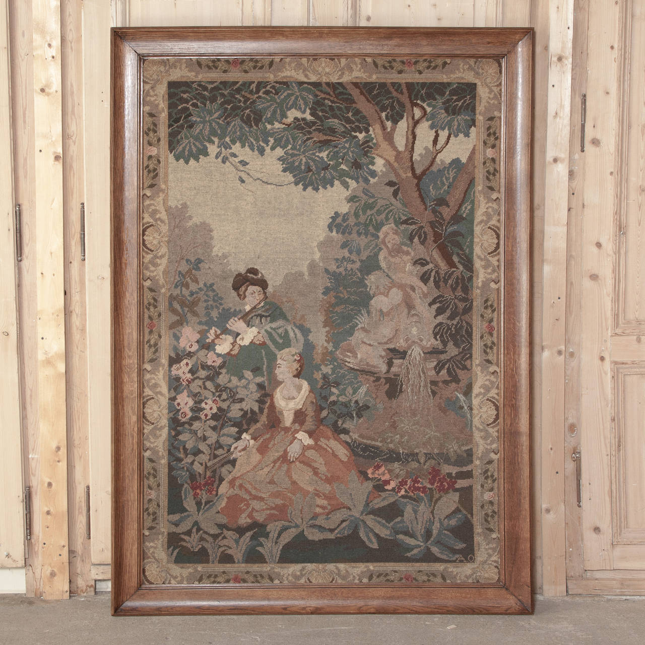 19th Century French Framed Needlepoint Tapestry at 1stDibs