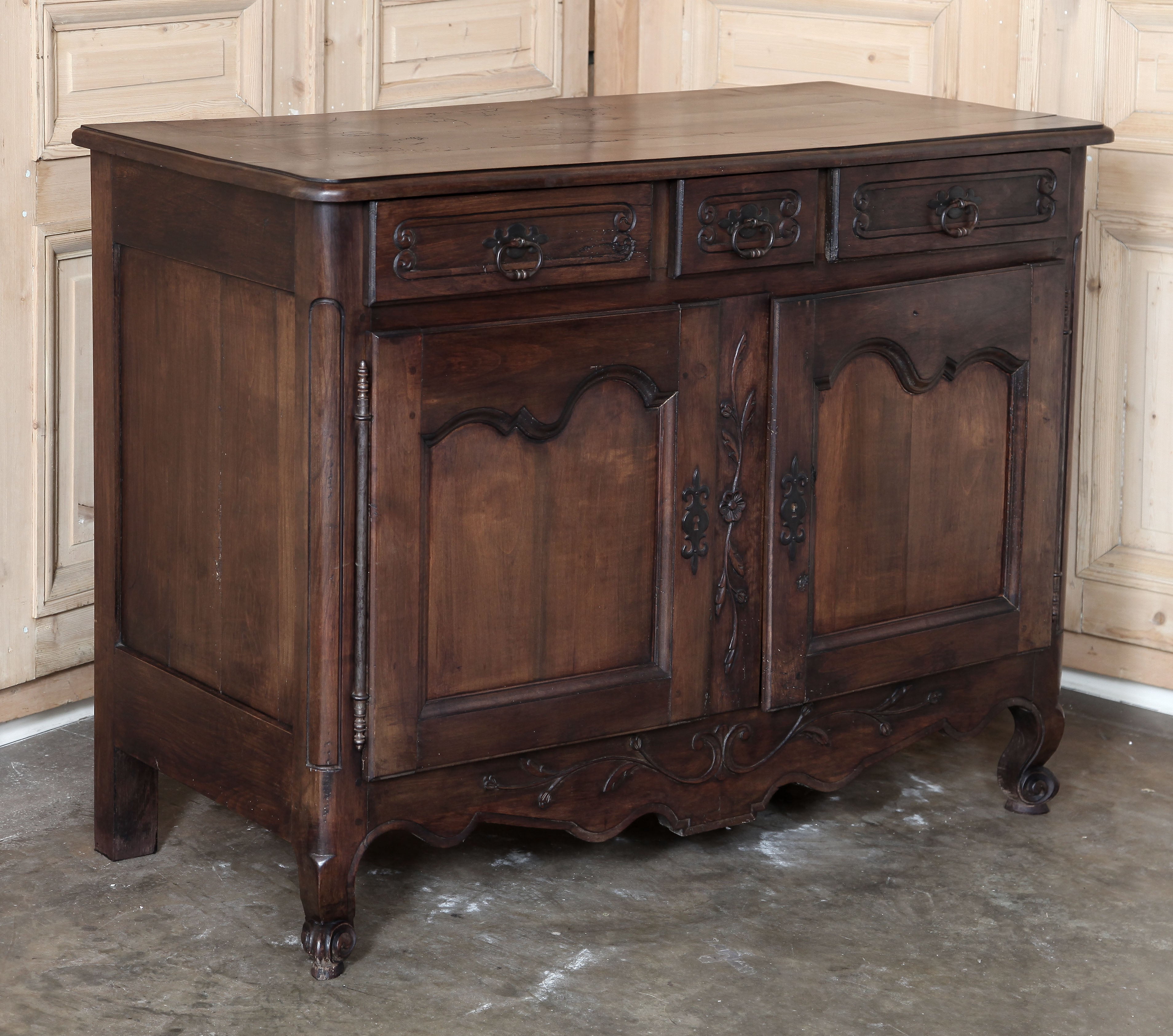 Antique Country French Fruitwood Buffet at 1stDibs