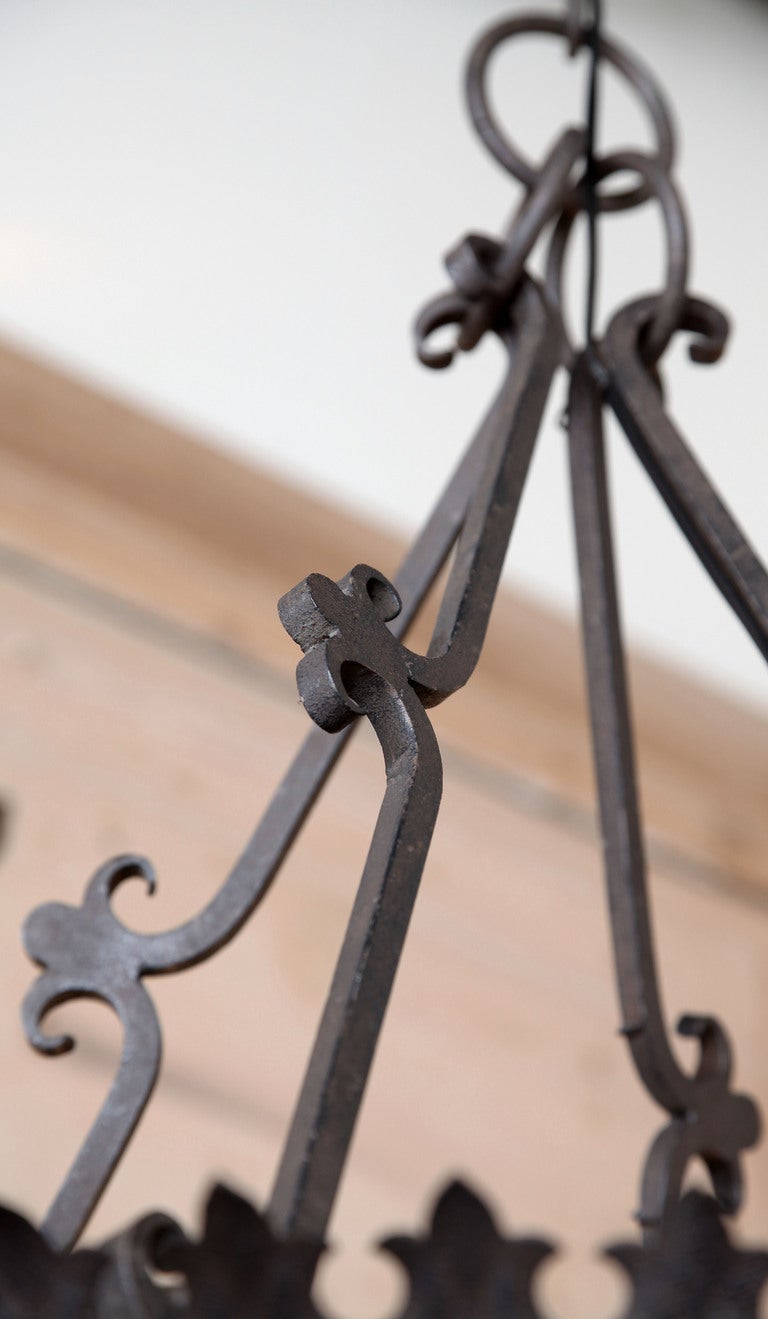 Vintage Gothic Wrought Iron Chandelier at 1stDibs