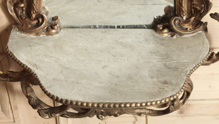 Vintage Italian Rococo Lighted Vanity Mirror at 1stDibs
