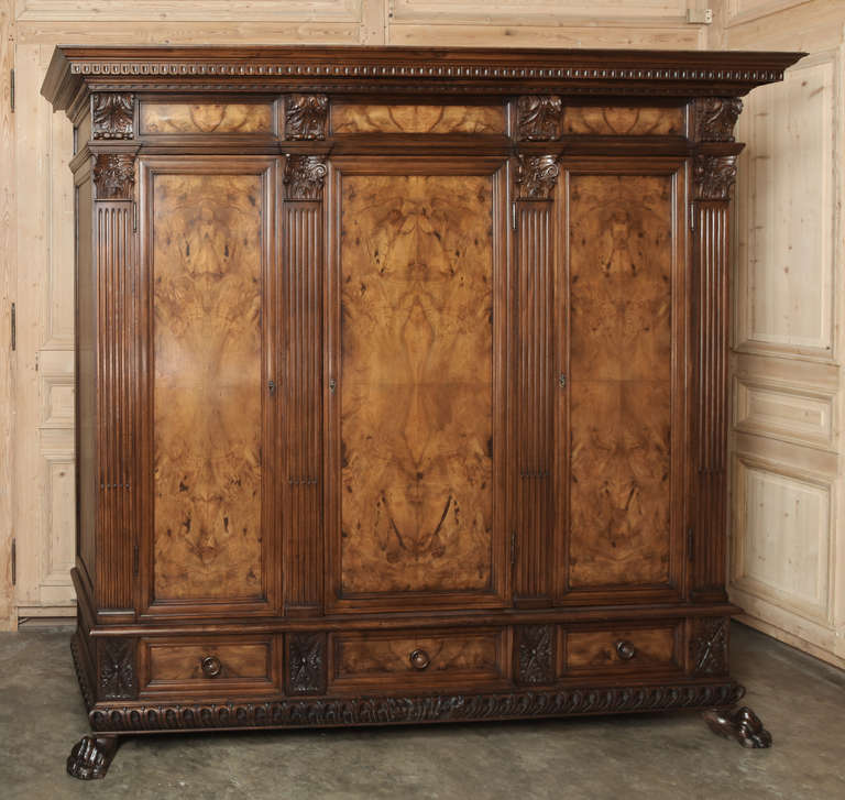 Vintage Italian Neoclassical Triple Armoire at 1stDibs