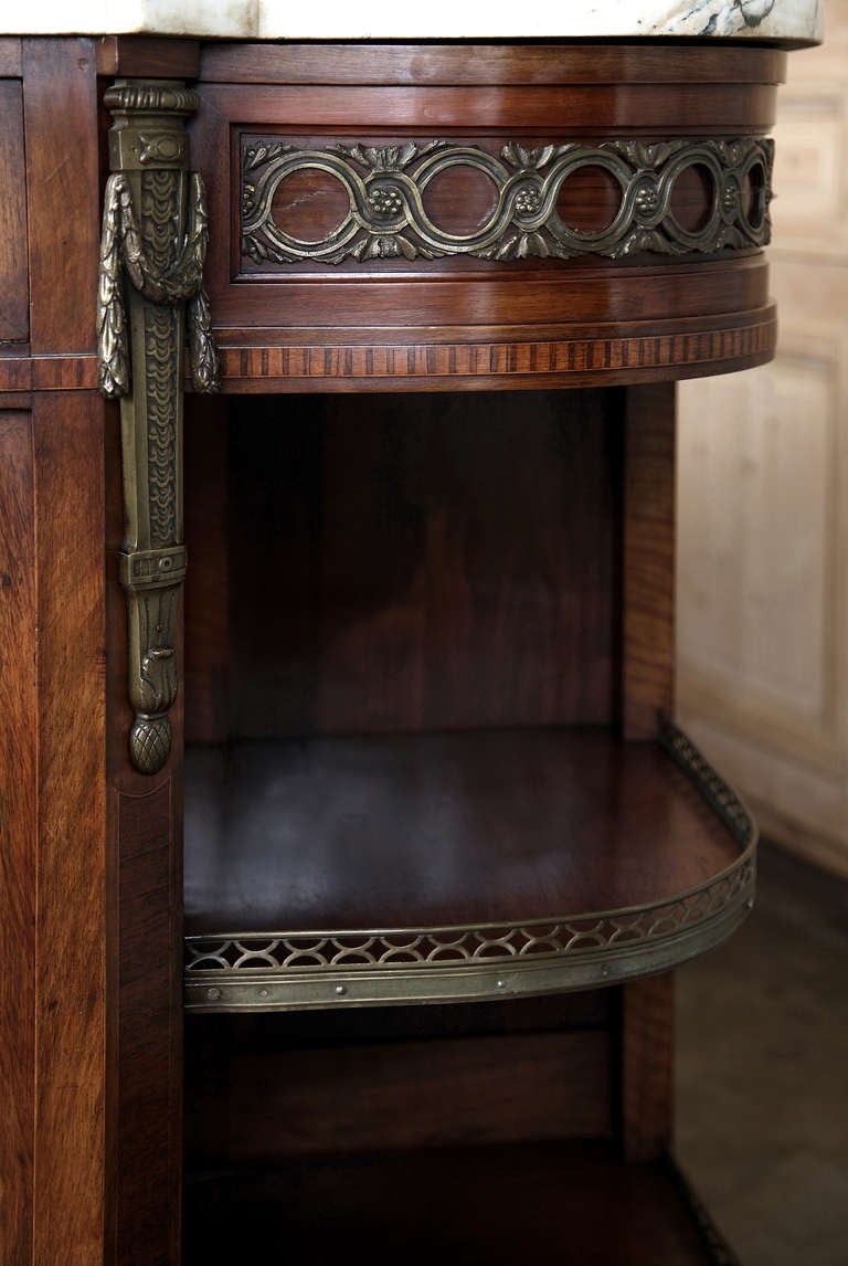 Antique Louis XIV Burl Walnut Marble Top Buffet at 1stDibs