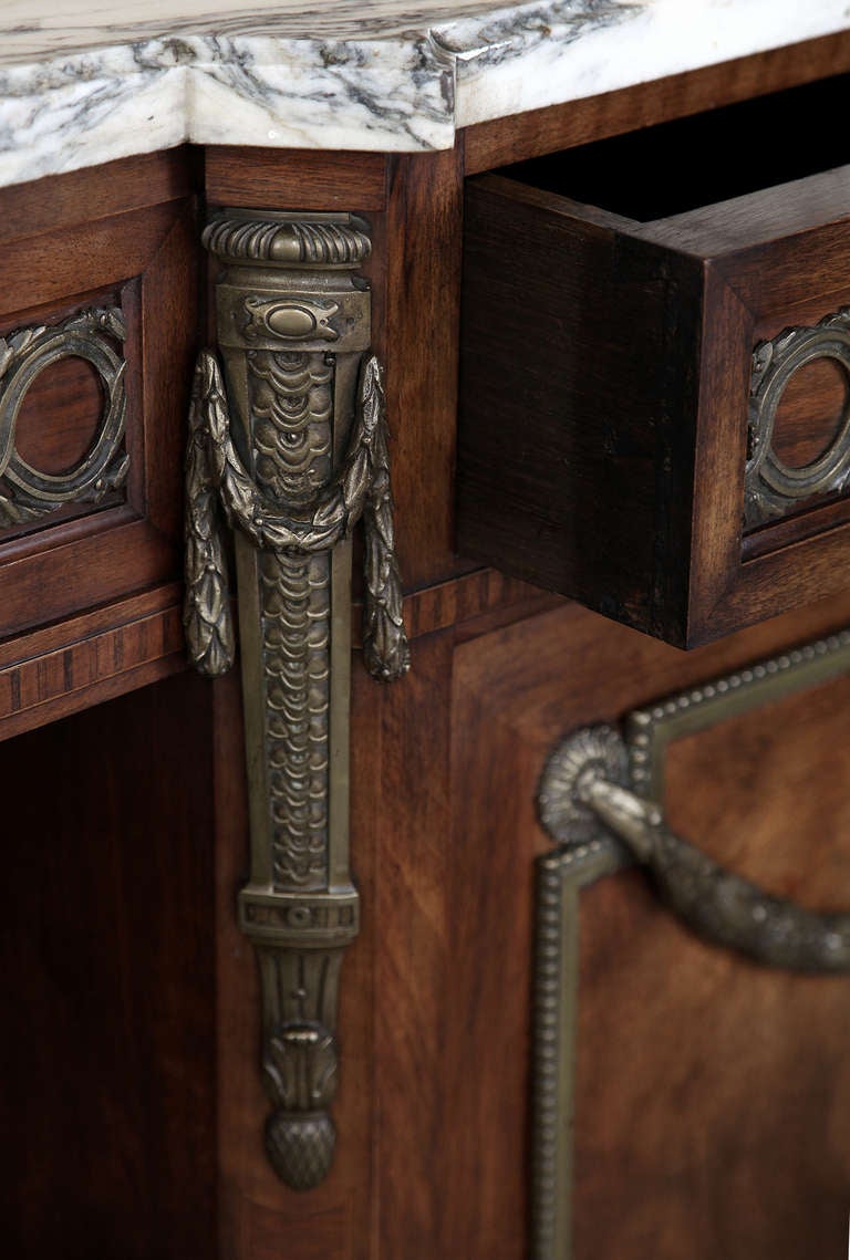 Antique Louis XIV Burl Walnut Marble Top Buffet at 1stDibs
