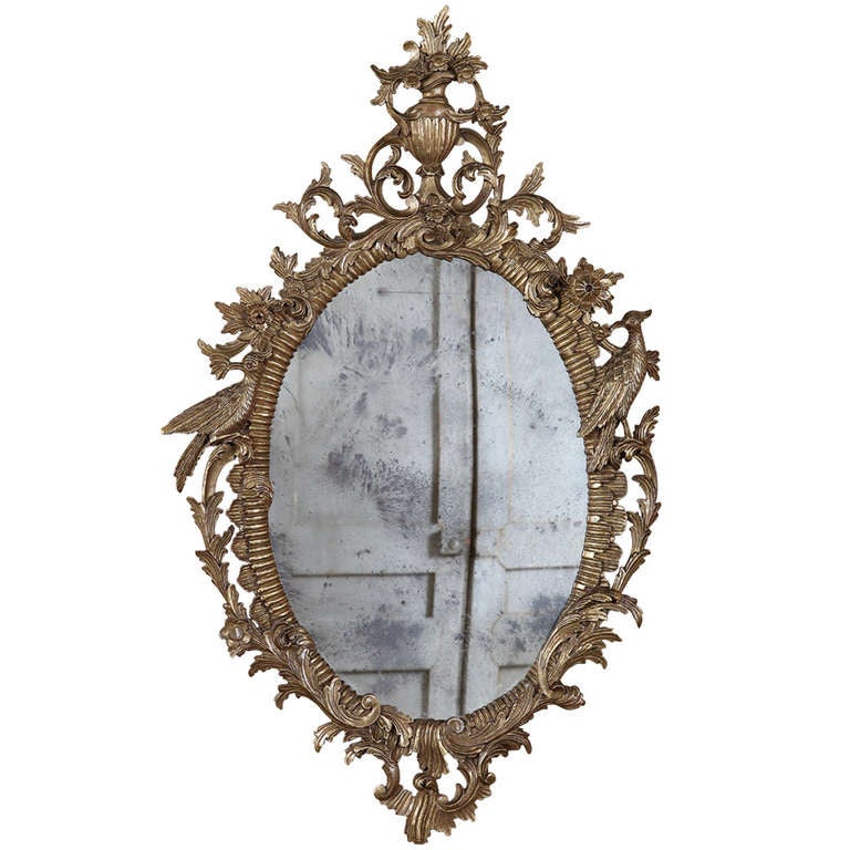 Antique Italian Baroque Giltwood Mirror at 1stDibs