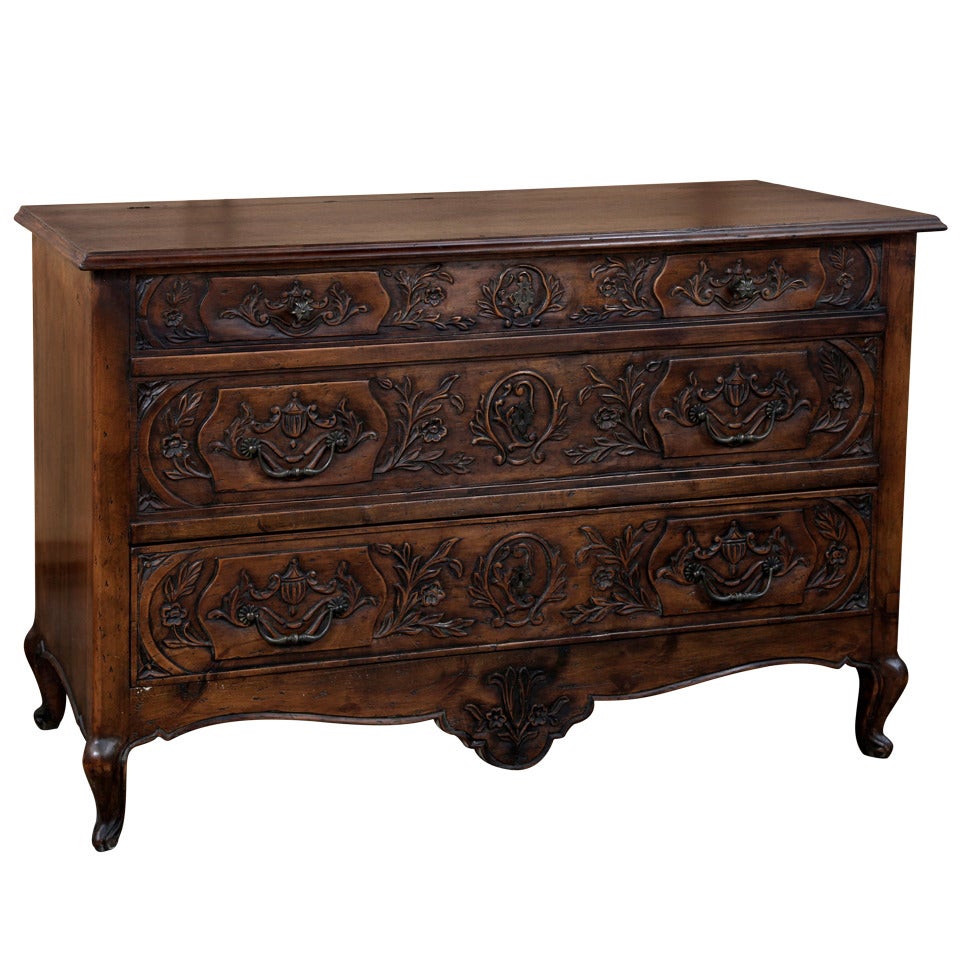 Vintage Country French Walnut Trunk at 1stDibs