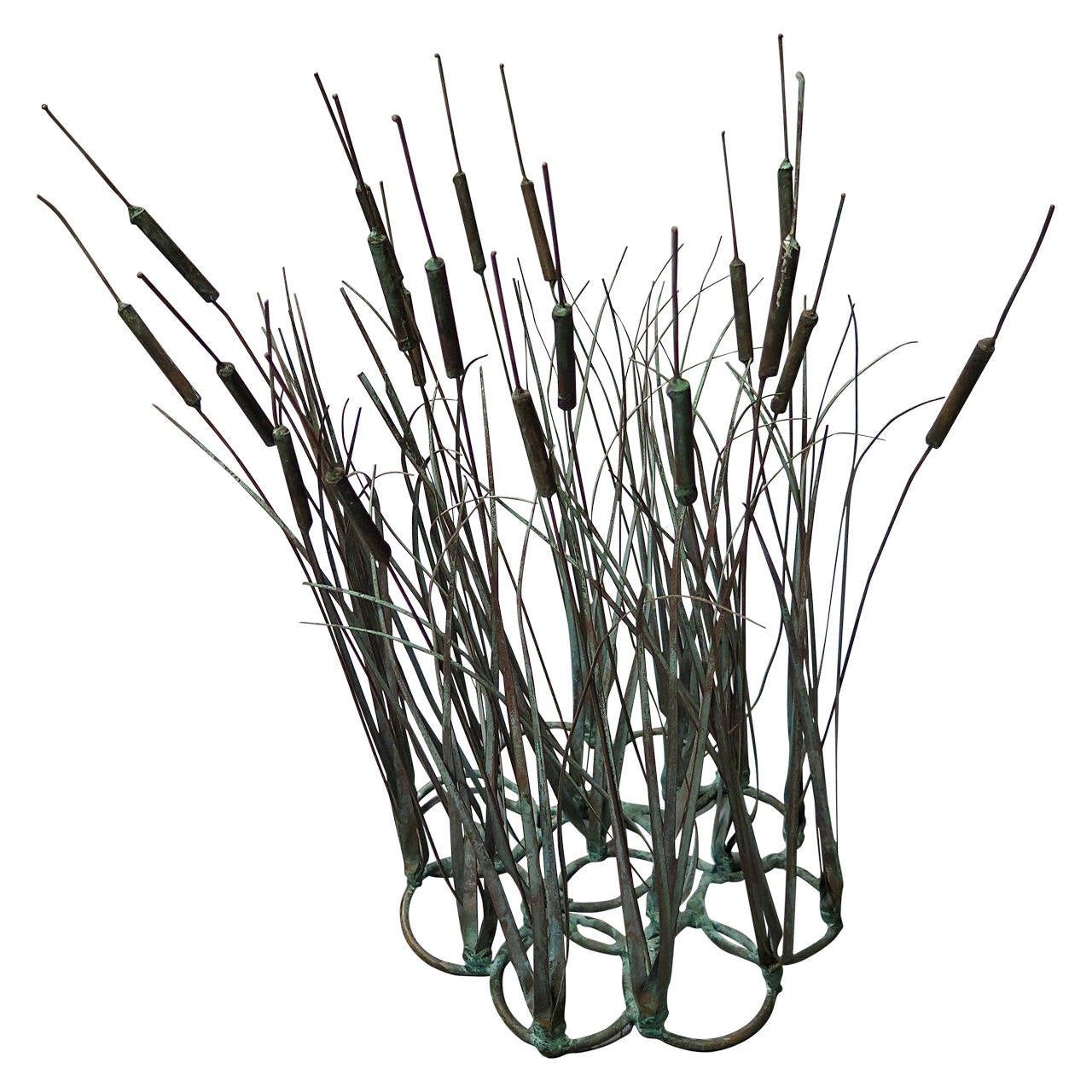 1970 Style of Curtis Jere Cattail Sculpture at 1stDibs
