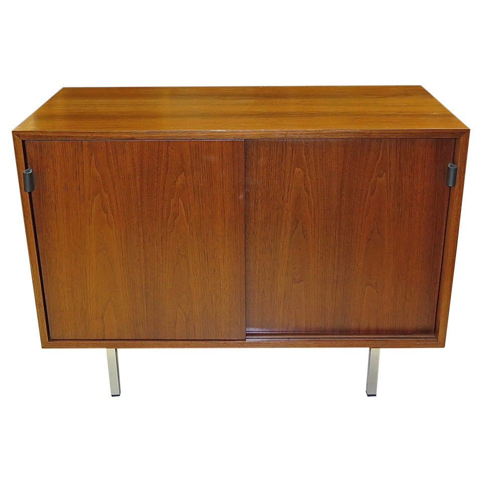 1960 Knoll Two Door Walnut Cabinet at 1stDibs