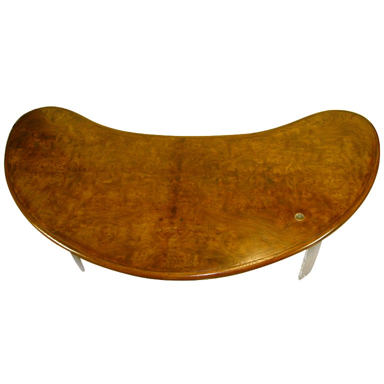 1972 Vladimir Kagan Custom-Made Wing Desk- Exotic Wood at 1stDibs